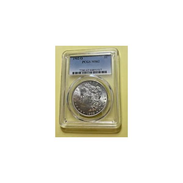 1902-O モーガン シルバー $1 ドル、PCGS MS62、ホワイト、ミラー仕上げ