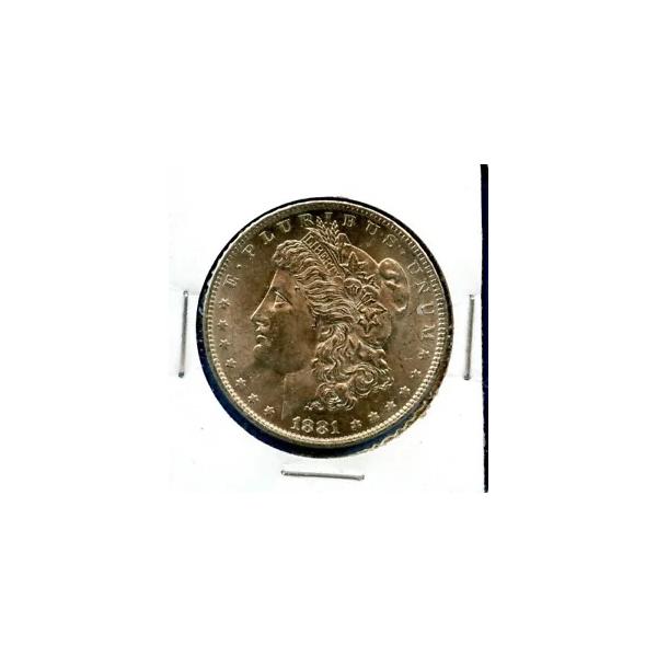 1881 O モルガン ドル $1 米国造幣局銀貨 #54 BU MS 未流通 1881-O