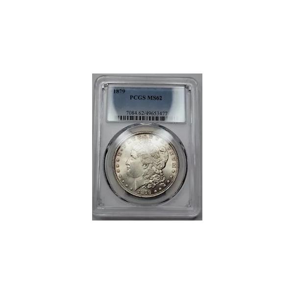 1879 P モルガン シルバー ドル 1 ドル PCGS MS62 セミキー日付!素敵な光沢 *G912