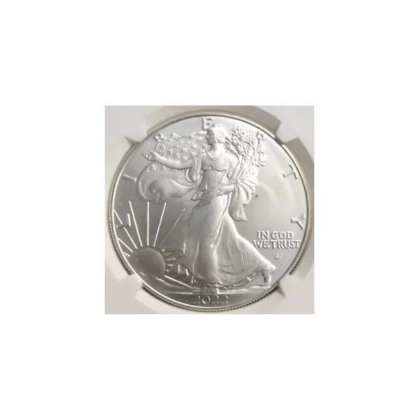 2022 NGC MS 67 表面ストラックスルー シルバー イーグル ドル、造幣局エラー $1 コイン