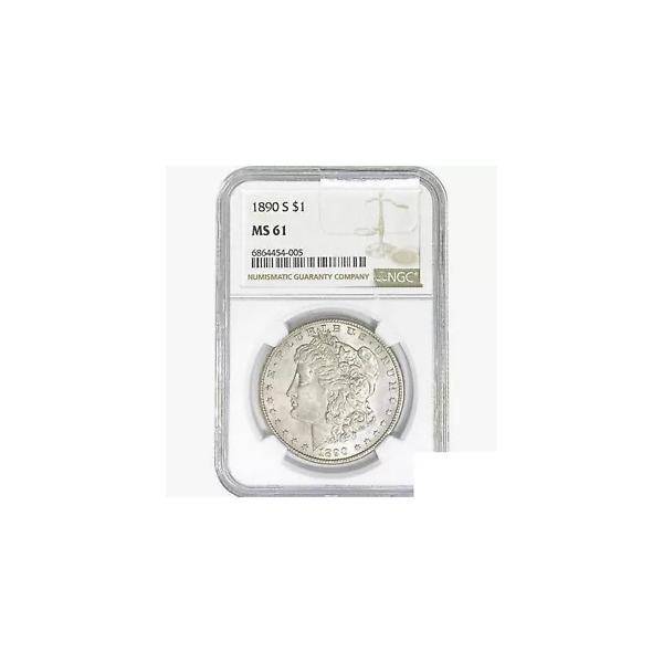 1890-S モーガン シルバー ダラー コイン NGC MS61