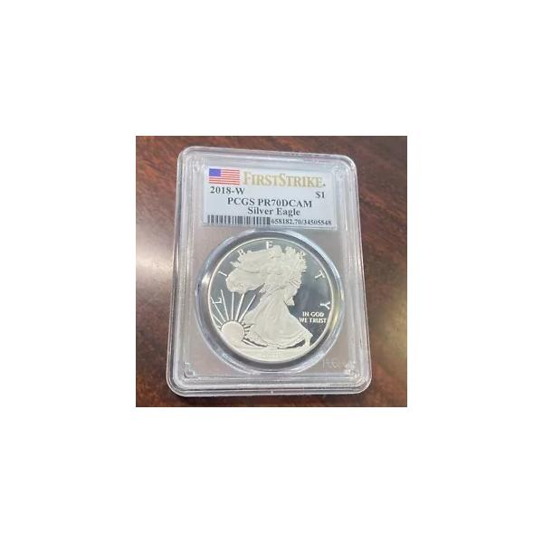 2018-W アメリカン シルバー イーグル ドル - PCGS PR70DCAM ファースト ストライク