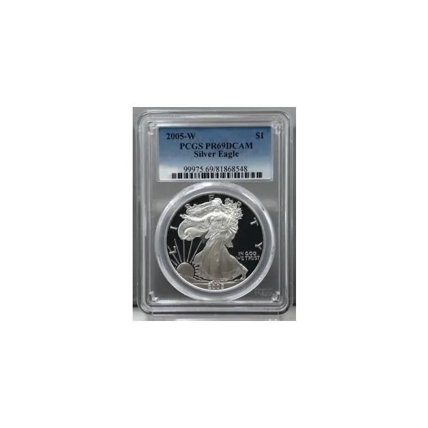 2005-W $1 プルーフ アメリカン シルバー イーグル PCGS PR69 DCAM