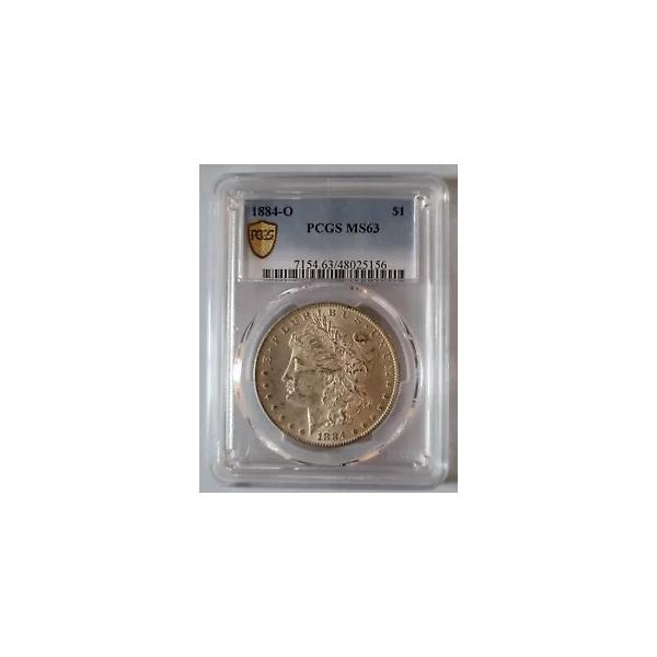 1884-O モーガン シルバー ダラー コイン - PCGS 認定 MS63 - ユニークな収集価値あり。