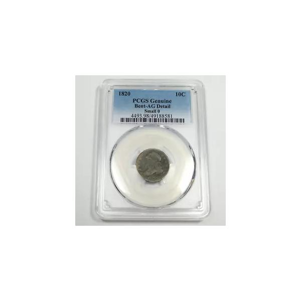 1820 PCGS AG 詳細 - スモール 0 - シルバー キャップド バスト ダイム 10c US コイン #49957A