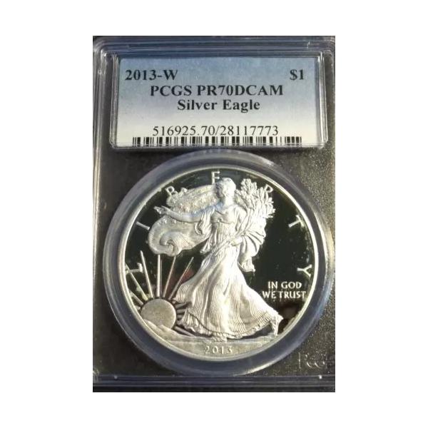 PCGS 2013 W アメリカン シルバー イーグル ドル 米国造幣局 コイン PR70-DCAM