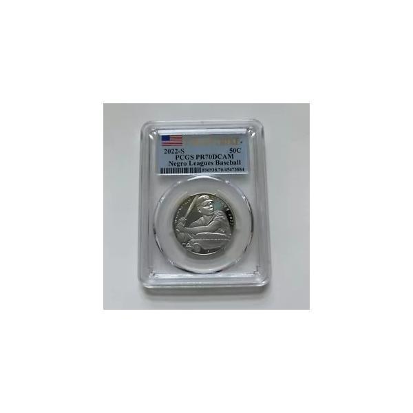 PCGS 2022-S プルーフ 50c ニグロ リーグ ベースボール-1st ストライク クラッド Prf ハーフダラー コイン