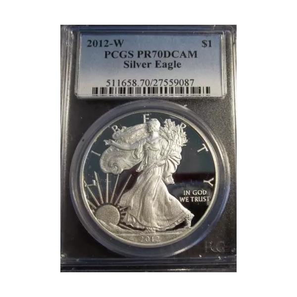 PCGS 2012 W アメリカン シルバー イーグル ドル 米国造幣局 コイン PR70-DCAM