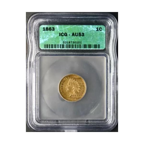 1863 インディアンヘッドセント - ICG AU53 - ?COINGIANTS?