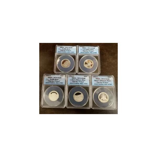 2012-S シルバー ナショナル パークス クォーター コイン 5 枚セット ANACS PR70 DCAM