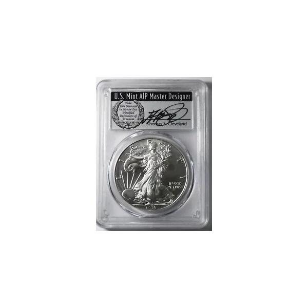 2018 $1 シルバー アメリカン イーグル PCGS MS70 初日 トーマス クリーブランド