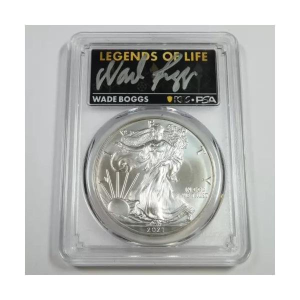 2021 P PCGS MS70 - PSA WADE BOGGS 1 オンス シルバー アメリカン イーグル SAE US コイン #50936A