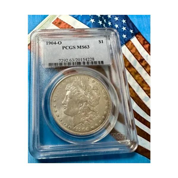 1904 O モーガン シルバー ドル PCGS 評価 MS63 - 素敵なコイン 写真を参照 送料無料