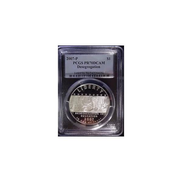 2007-P 人種差別撤廃記念銀ドル 1 ドル硬貨。 PCGS PR70DCAM。さまざま