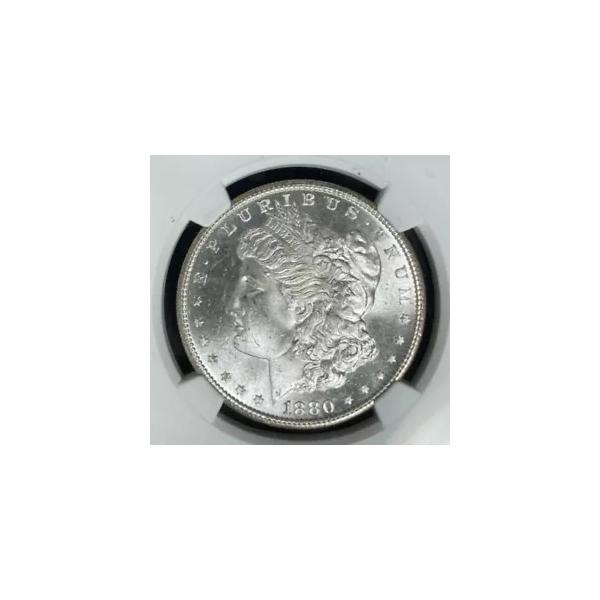 1880-S モーガン シルバー ドル~NGC MS 64 ~すごい美しいコイン~ REF#47-005