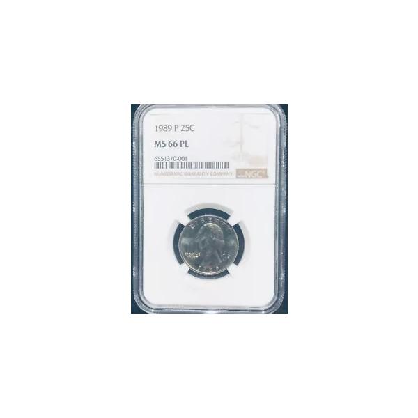 1989 P プルーフ ライク NGC MS66 PL ワシントン クォーター ハイグレード!明るい白いコイン