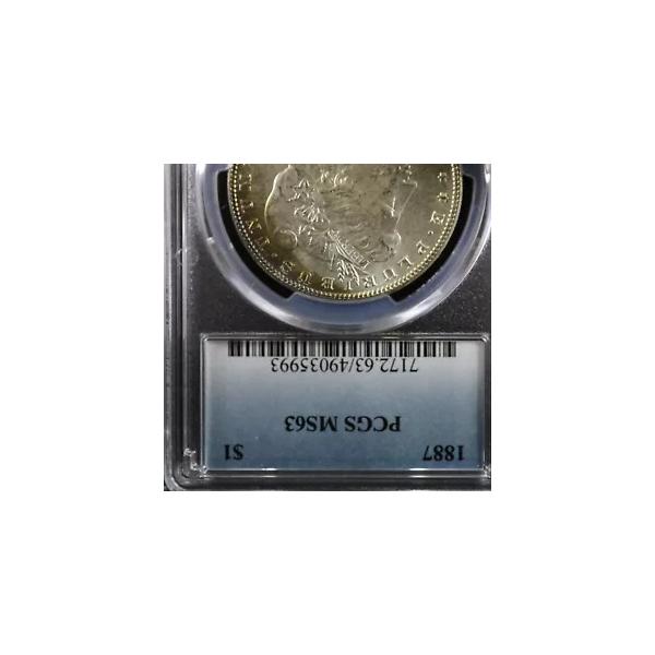 1887-P モーガン シルバー ダラー PCGS MS63 ブラスト ホワイト ストロング ストライク!!!完璧なコイン！
