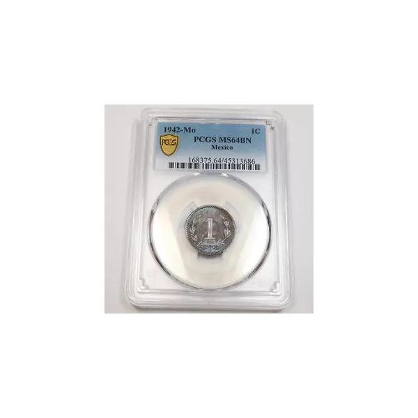 1942 Mo PCGS MS64 BN - メキシコ - トーン 1 センタボ 1c コイン #43518A