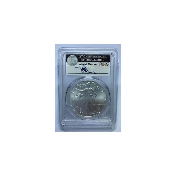 2017 $1 シルバー イーグル PCGS MS 70 1 of 1000 第 12 代主任彫刻家 ジョン M. メルカンティ