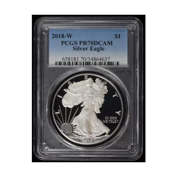 2018-W アメリカン シルバー イーグル PCGS PR 70 DCAM