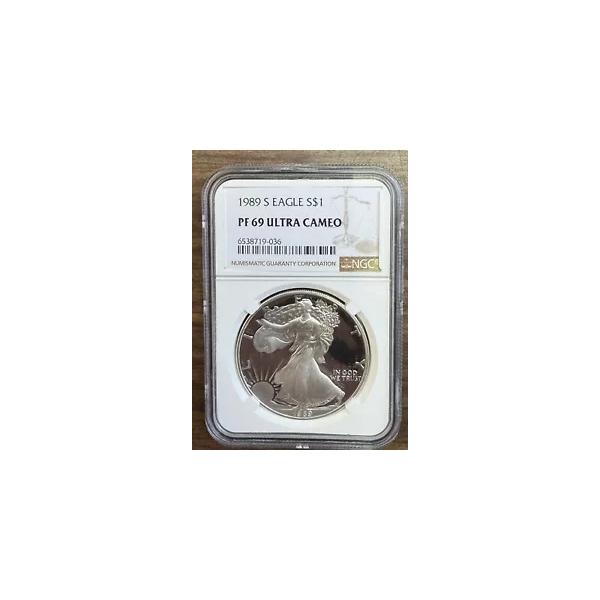 1989-S アメリカン シルバー イーグル PF69 UCAM NGC ブラウン ラベル