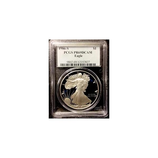 1986-S $1 アメリカン シルバー イーグル PCGS PR69DCAM