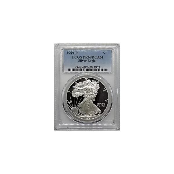 1999 P $1 プルーフ シルバー イーグル PCGS PF69 DCAM