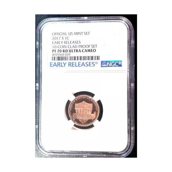 2017 S 1C リンカーン ユニオン シールド PF70RD ウルトラ カメオ 早期リリース 10 コイン プルーフセット