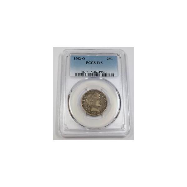 1902 O PCGS F15 |バーバー クォーター - 25c US コイン #42321A
