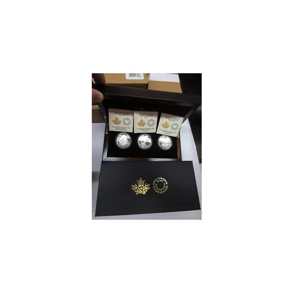 2016 RCM リフレクションズ オブ ワイルドライフ 3 コイン .9999 シルバー セット、ケースと COA 付き PRISTINE