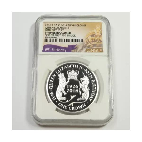 2016 NGC PF69 UCAM G BRITAIN - 1 オンス シルバー エリザベス女王 90 歳の誕生日 #49319A