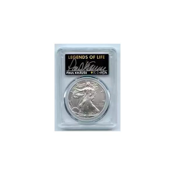 2021 $1 Silver Eagle T1 最終日生産 PCGS MS70 Legends Life Paul Krause