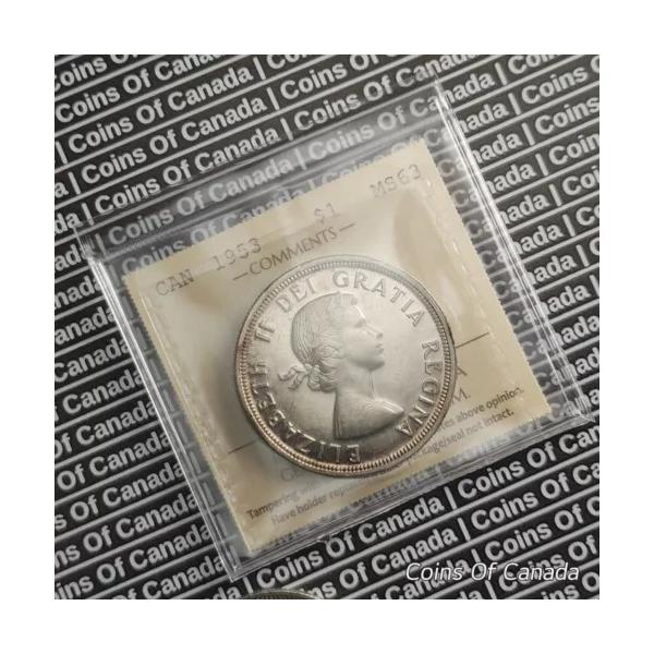 1953 カナダ $1 シルバー ダラー コイン - ICCS MS 63 ヘビー カメオ SF SWL #coinsofcanada