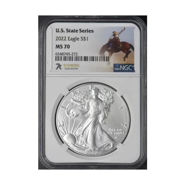 2022 アメリカン シルバー イーグル - NGC MS70 - 7K ワイオミング - ?COINGIANTS?