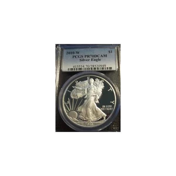 PCGS 2010 W アメリカン シルバー イーグル ドル 米国造幣局コイン PR70-DCAM