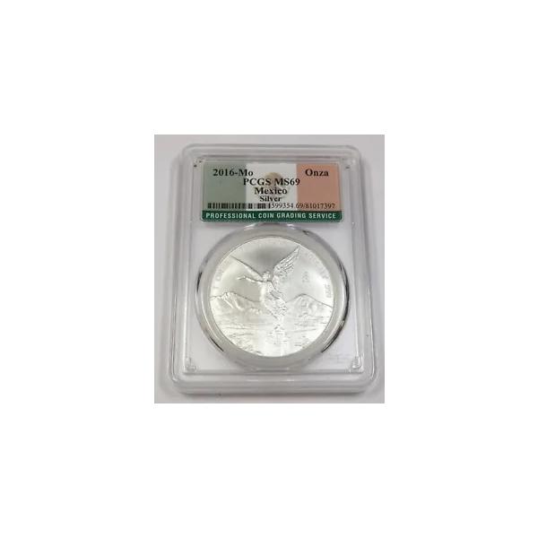 2016 月 PCGS MS69 |メキシコ - 1 オンス シルバー リベルタ - Un Onza コイン #41365A
