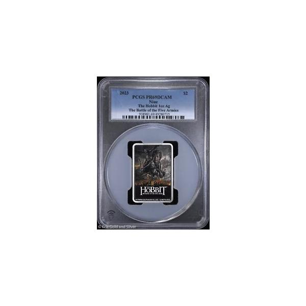2023 $2 ニウエ 1 オンス シルバー プルーフ ホビット 決戦のゆくえ PCGS PR 69 DCAM