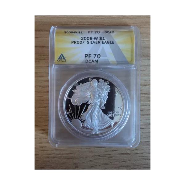 2006 W アメリカン シルバー イーグル PF 70 DCAM ANACS $1 プルーフ コイン