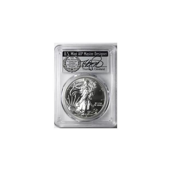 2018 (W) $1 シルバー アメリカン イーグル PCGS MS70 トーマス クリーブランド ストラック ウェスト ポイント