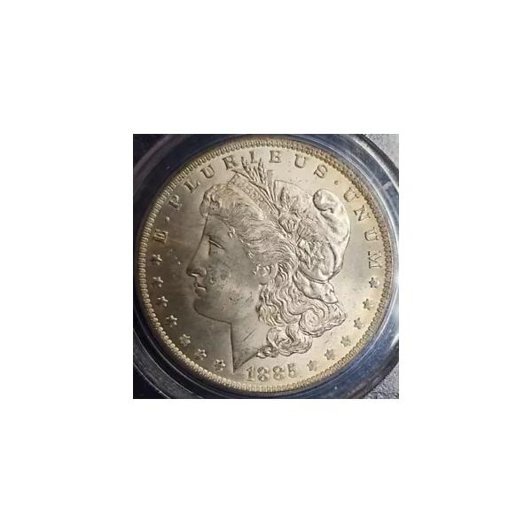 1885 O モルガン ドル PCGS MS64。カラフルなリバース。送料無料