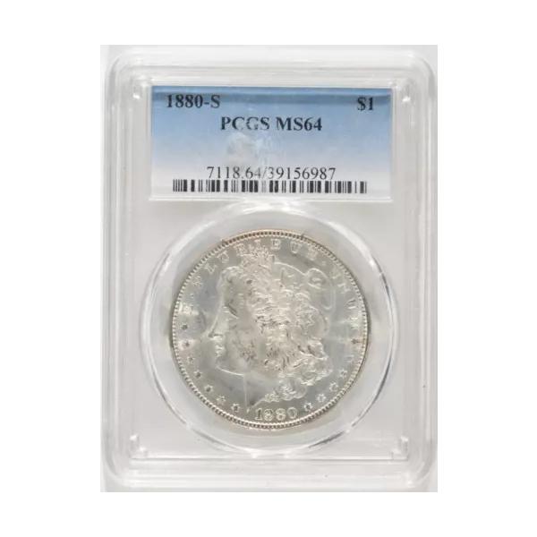1880-S モーガン シルバー ダラー $1 PCGS MS64 39156987
