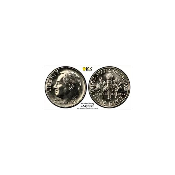 1970 D ルーズベルト ダイム PCGS MS66 DDR FS-801 バラエティ コイン 10C ゴールド シールド