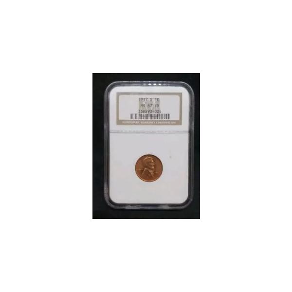1937 D NGC MS67 RD リンカーン ウィート ペニー コイン