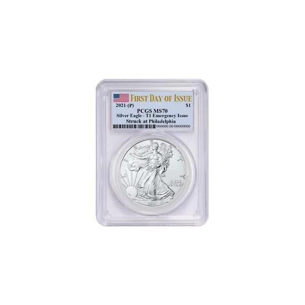 2021 P PCGS MS-70 緊急アメリカンシルバーイーグルキーコイン発行初日
