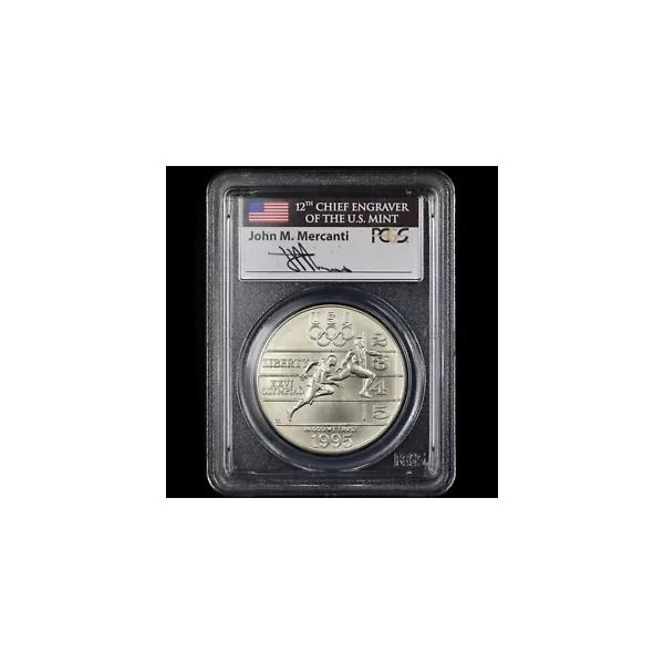 1995-D シルバー $1 オリンピック ? PCGS MS-69 ? メルカンティ UNC トラック&amp;フィールド ?信頼できる?