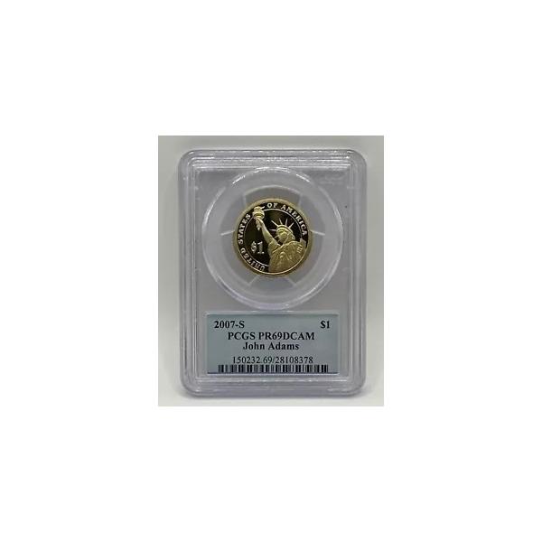 2007-S PR69DCAM ジョン・アダムス PCGS $1 ゴールド コイン グレーディング