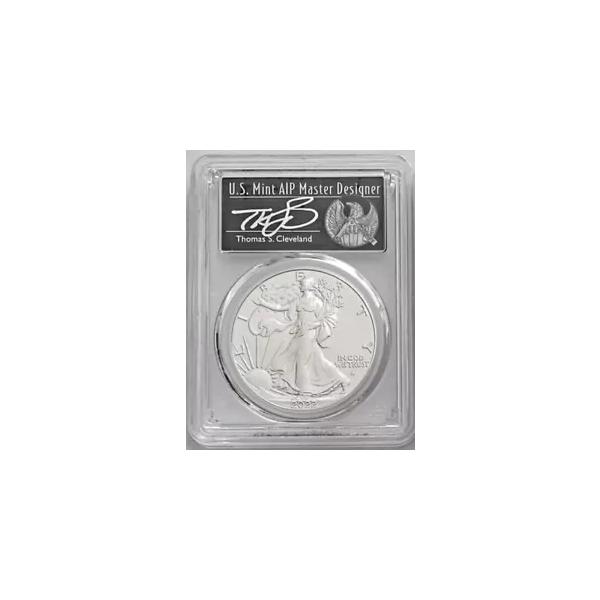 2022 MS70 シルバー イーグル FDOI 署名入りトーマス クリーブランド フリーダム ラベル