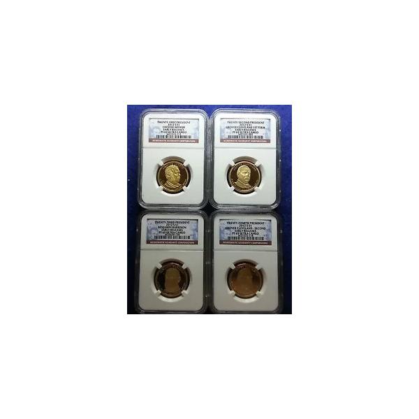 2012 S NGC PF69 早期リリース大統領ドル 4 コイン セット