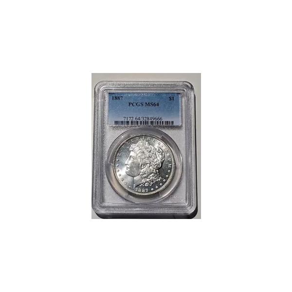 1887 モーガン シルバー ドル $1 ミントステート PCGS MS64
