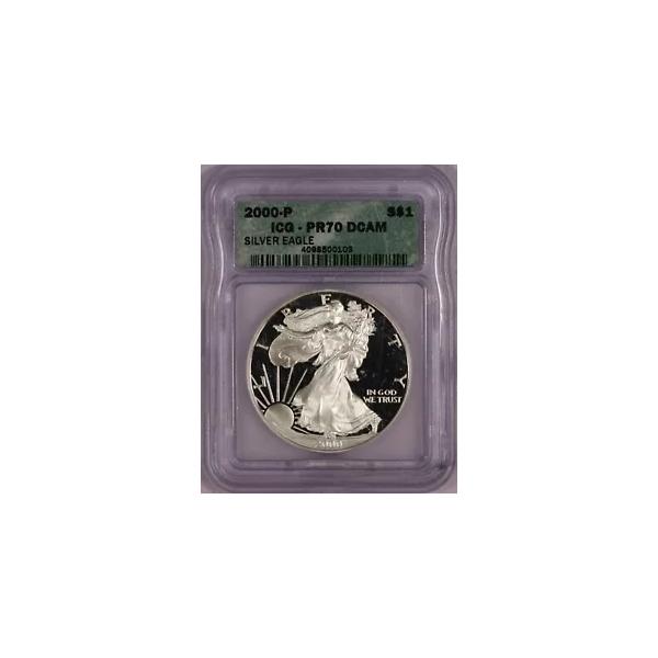 2000-P アメリカン シルバー イーグル PR-70 DCAM ICG